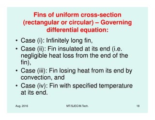 Heat transfer from extended surfaces (or fins) | PDF