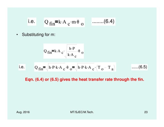 Heat transfer from extended surfaces (or fins) | PDF