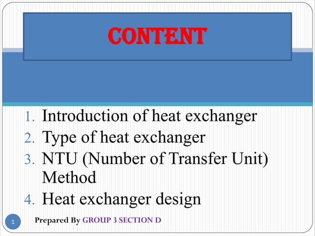 Heat exchanger and its type,ntu method | PDF