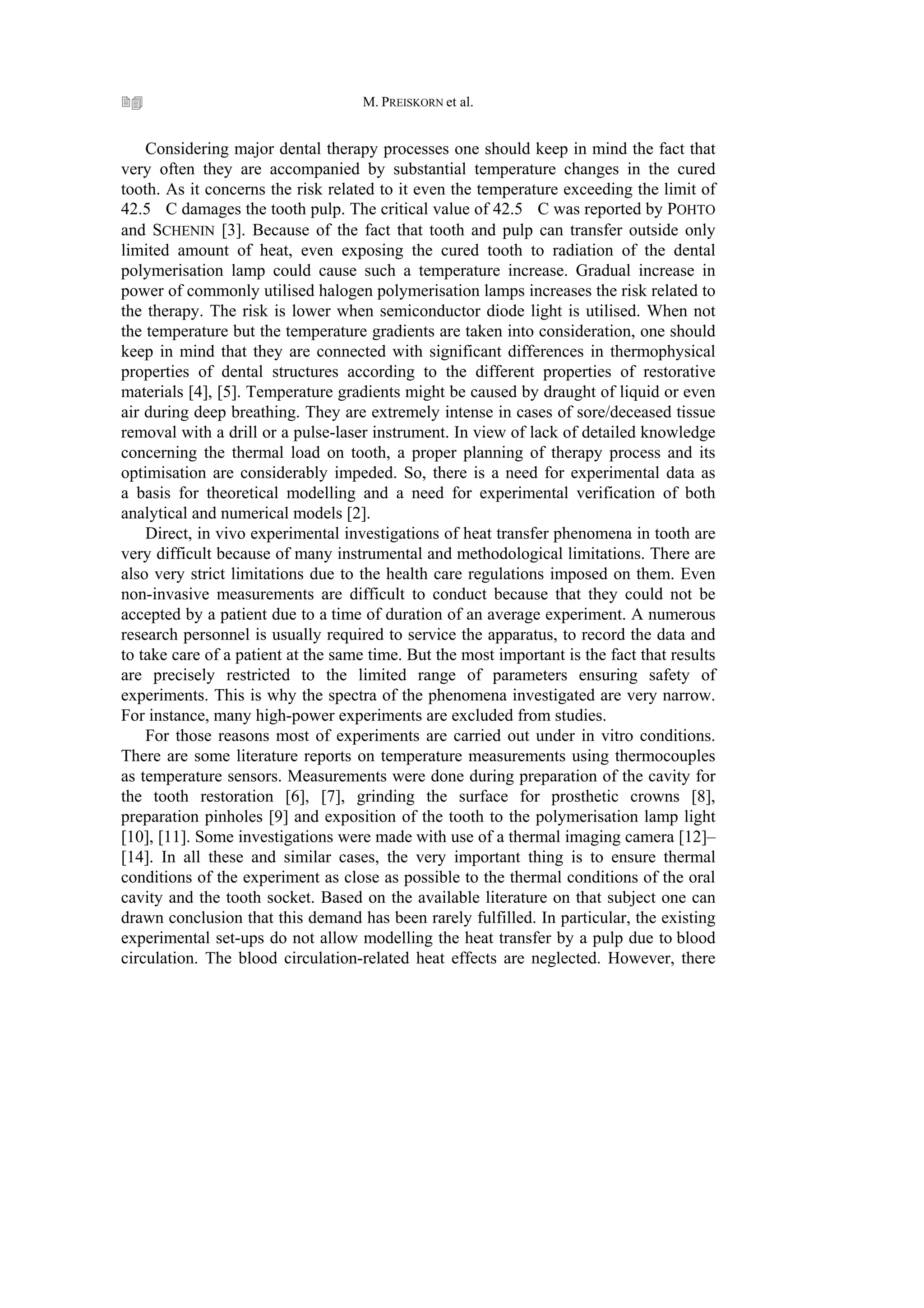 Heat transfer in human tooth | PDF