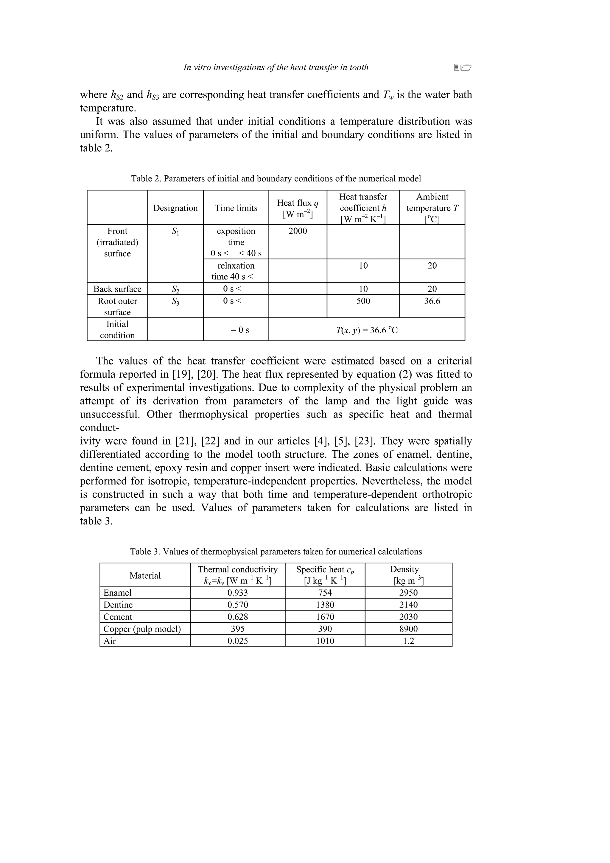 Heat transfer in human tooth | PDF