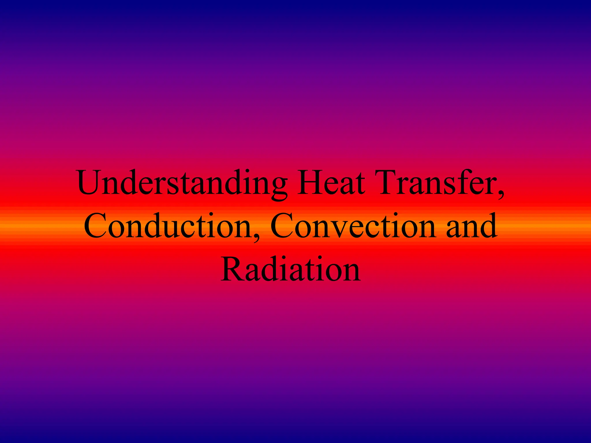 heat transfer Methods- conduction in solid, convection in liquid and ...