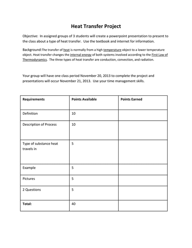 Heat transfer project | PDF