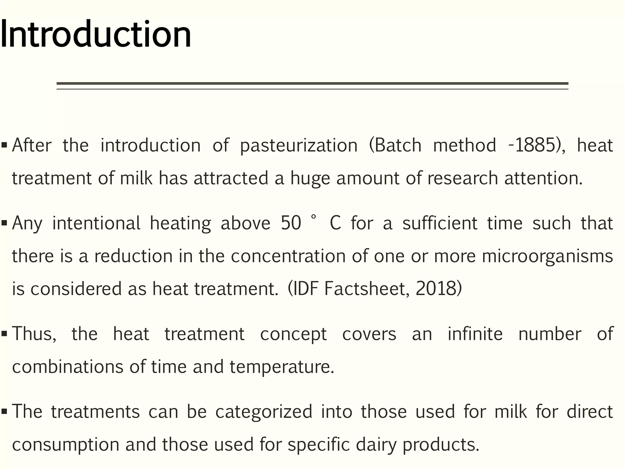 Heat treatments for raw milk | PPTX