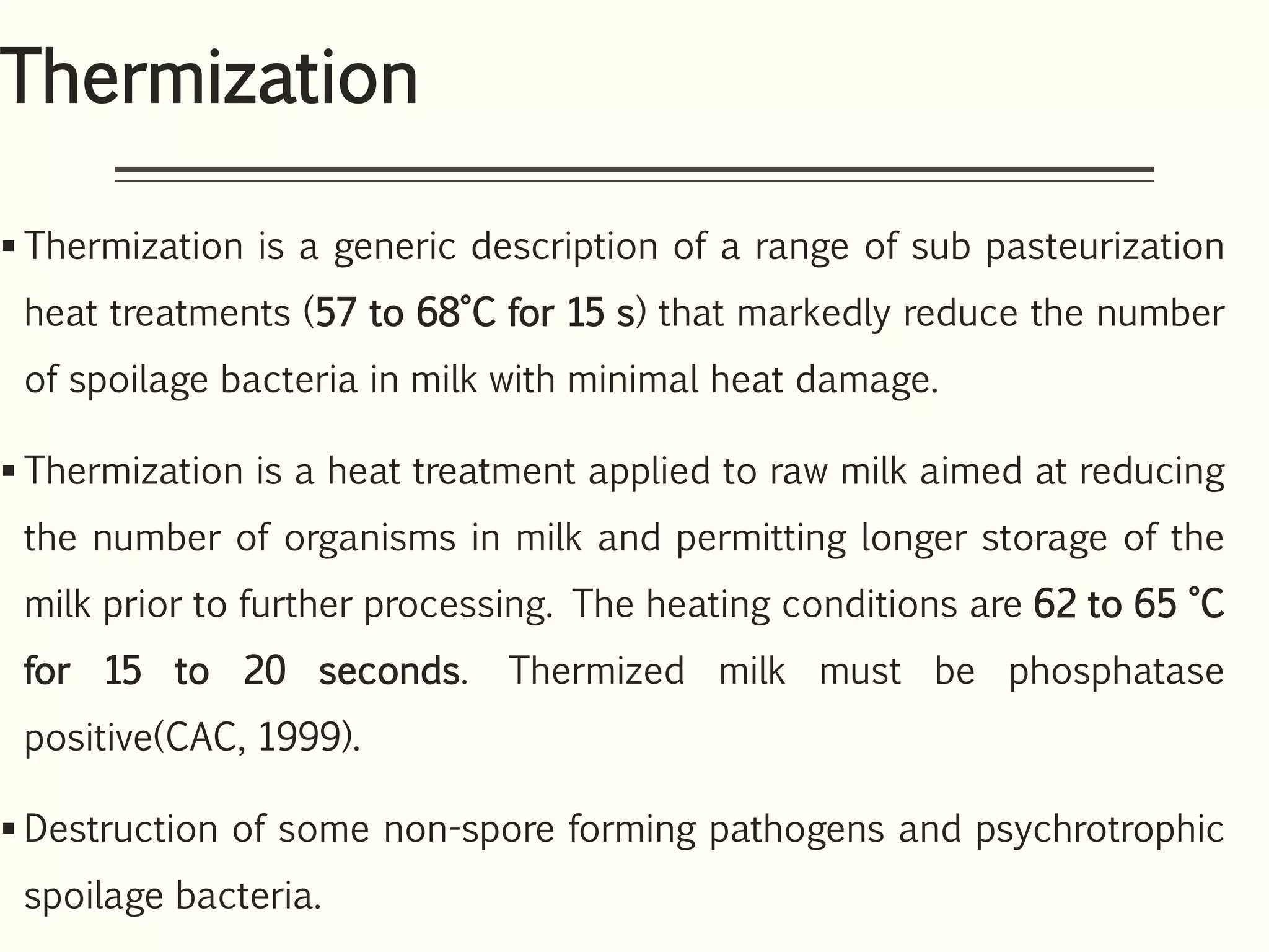 Heat treatments for raw milk | PPTX