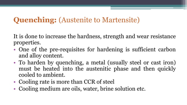 TTT diagram and Heat treatment processes | PDF
