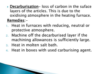 Heat treatment defects &and its remedies | PPTX