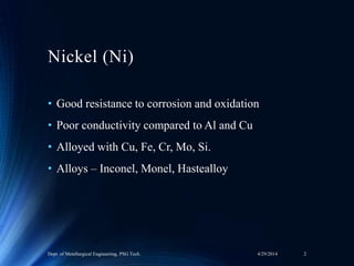 Heat treatment of nickel base alloys | PPTX