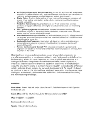 Heat Treatment Process Automation in India | PDF