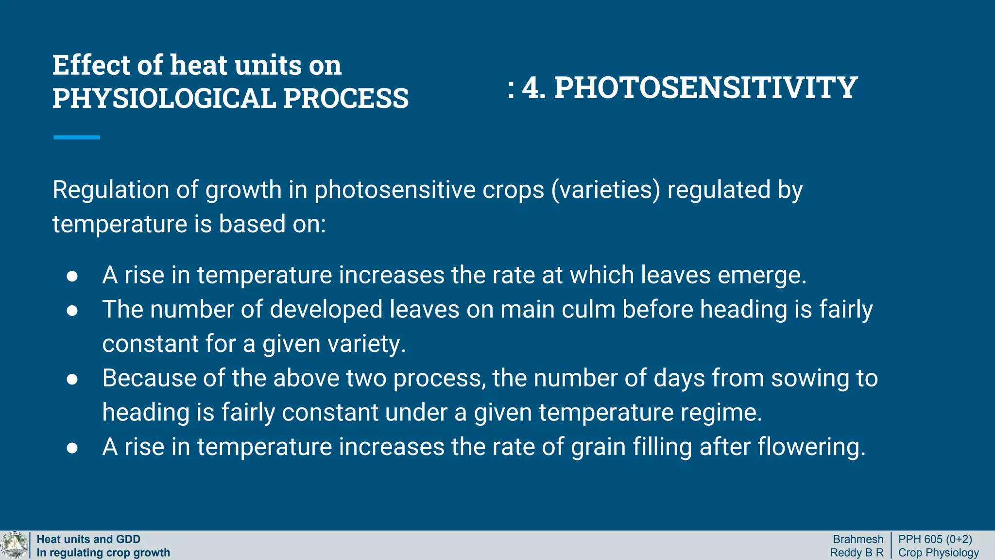 Heat Units in plant physiology and the importance of Growing Degree ...