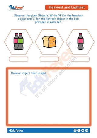 Heaviest and Lightest object - UKG Worksheet | PDF
