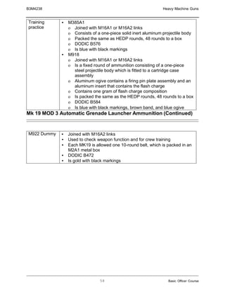 HEAVY MACHINE GUNS B3M4238 STUDENT HANDOUT | PDF