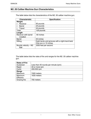 HEAVY MACHINE GUNS B3M4238 STUDENT HANDOUT | PDF
