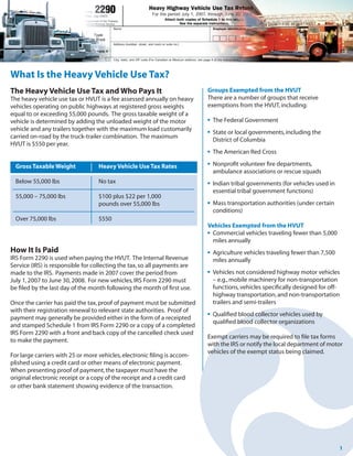 Heavy Vehicle Use Tax Form 2290 | PDF