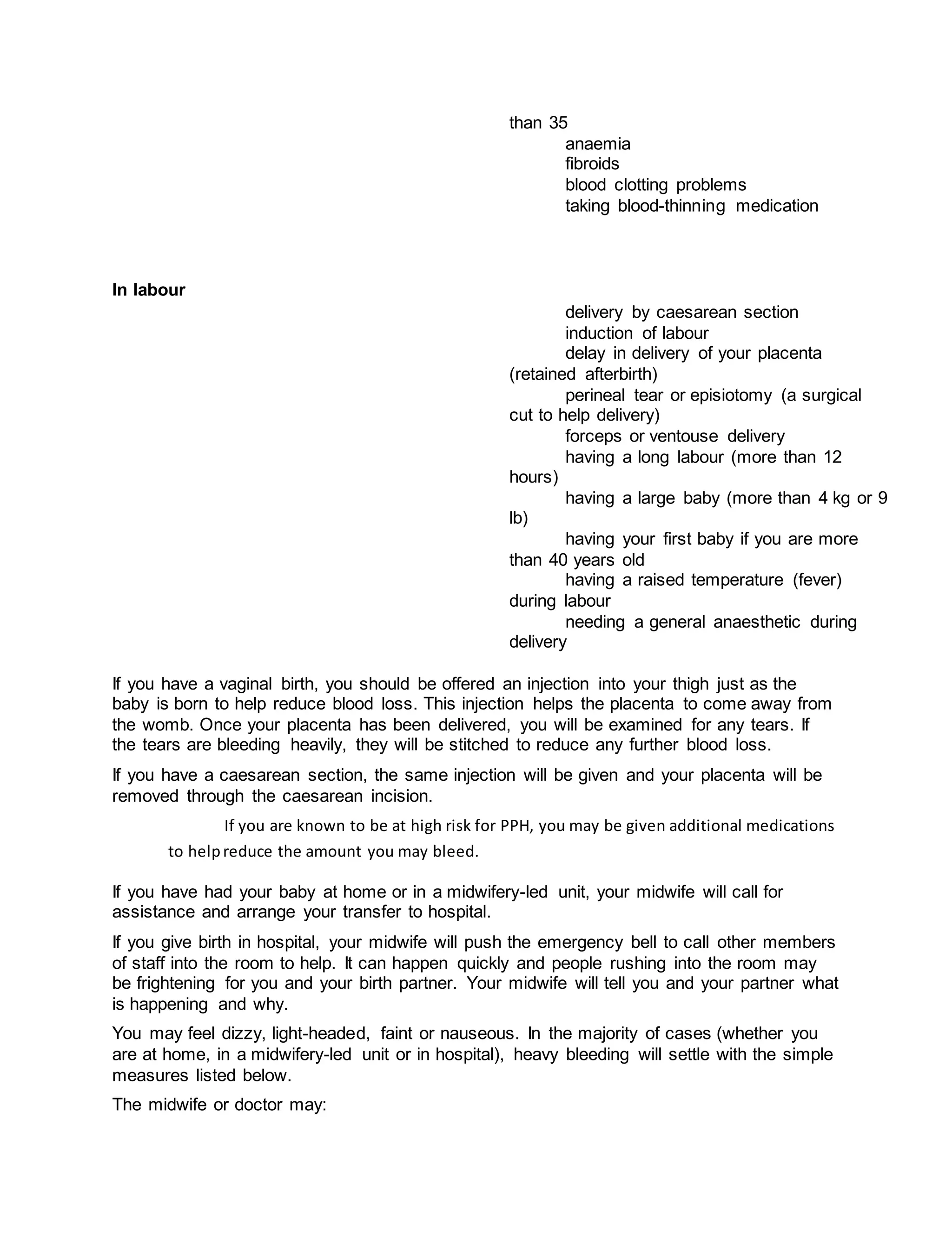 Heavy bleeding after birth | DOCX