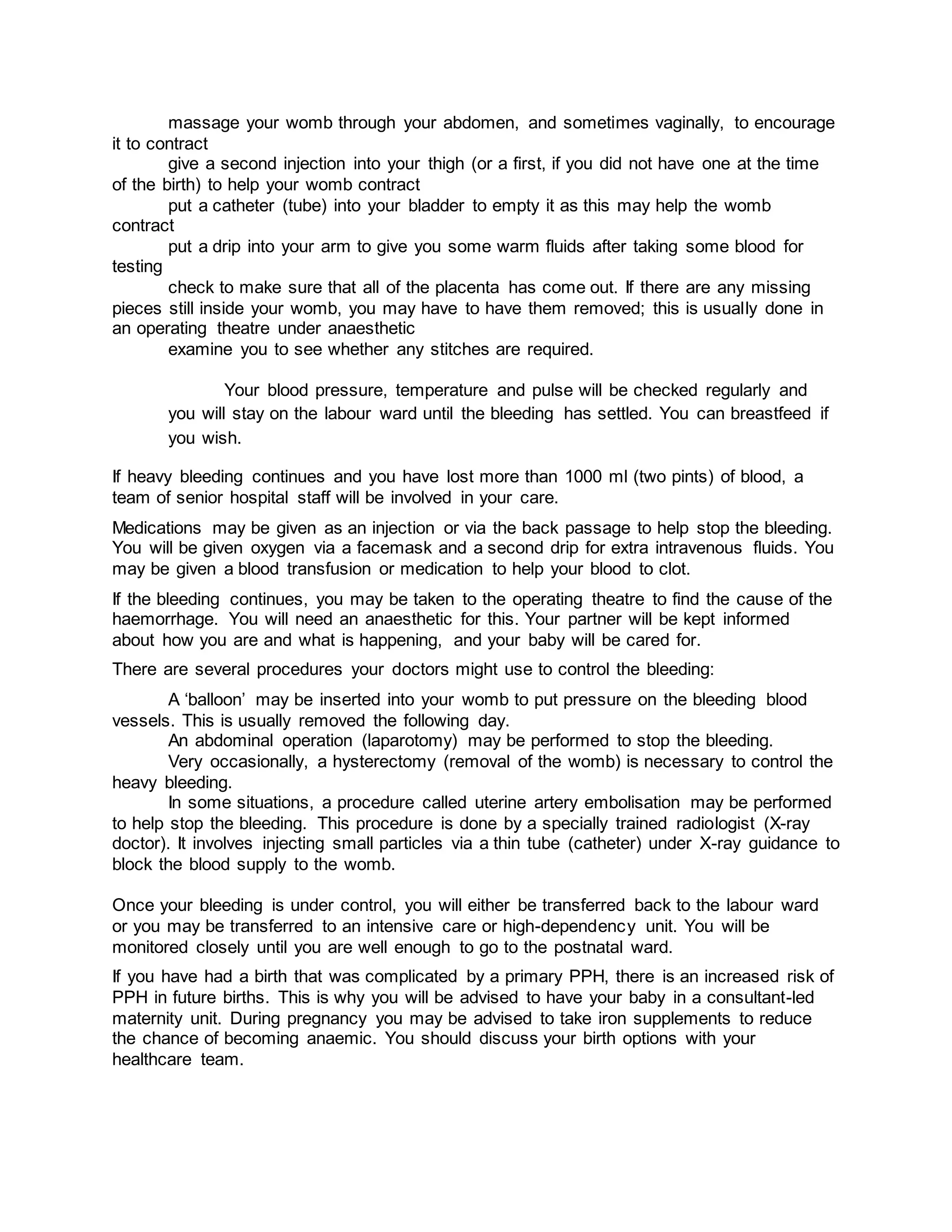 Heavy bleeding after birth | DOCX