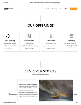 Heavy construction equipment monitoring solution by cognecto | PDF