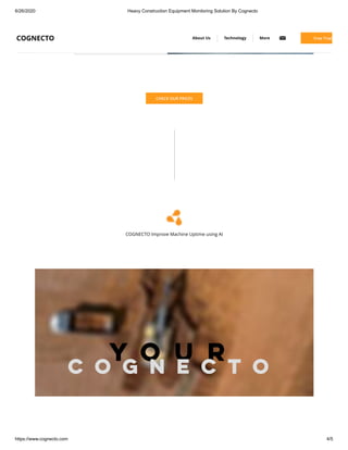Heavy construction equipment monitoring solution by cognecto | PDF