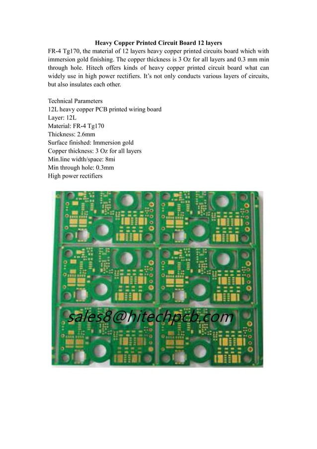 Heavy Copper Printed Circuit Board 12 layers | PDF