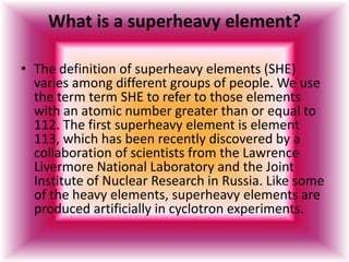 Heavy elements | PPTX