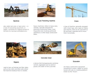 Heavy equipment construction methods and equipment | PDF