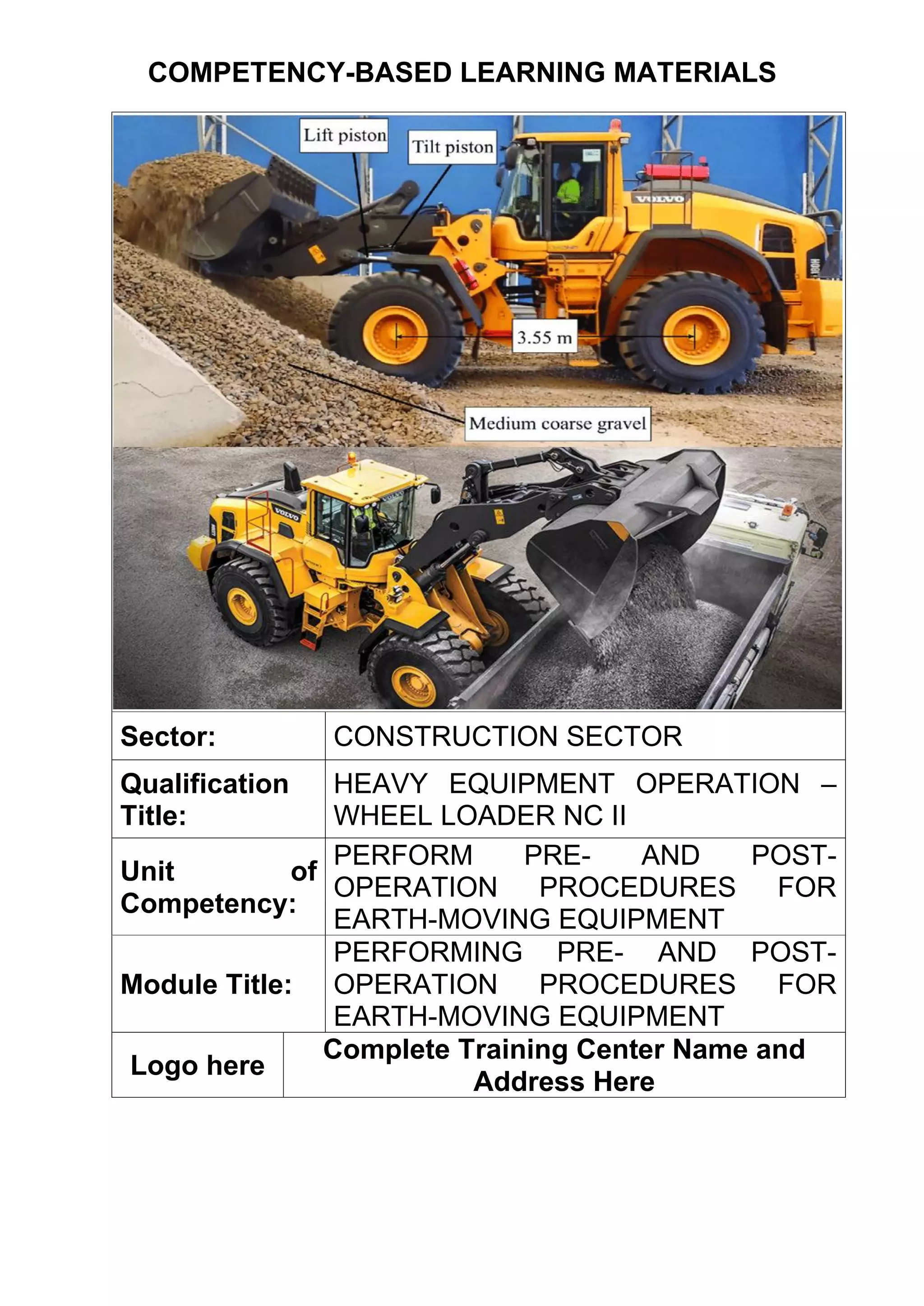 HEAVY EQUIPMENT NC II - CBLM | PDF