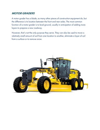 Heavy equipments for site work civil Engineering | PDF