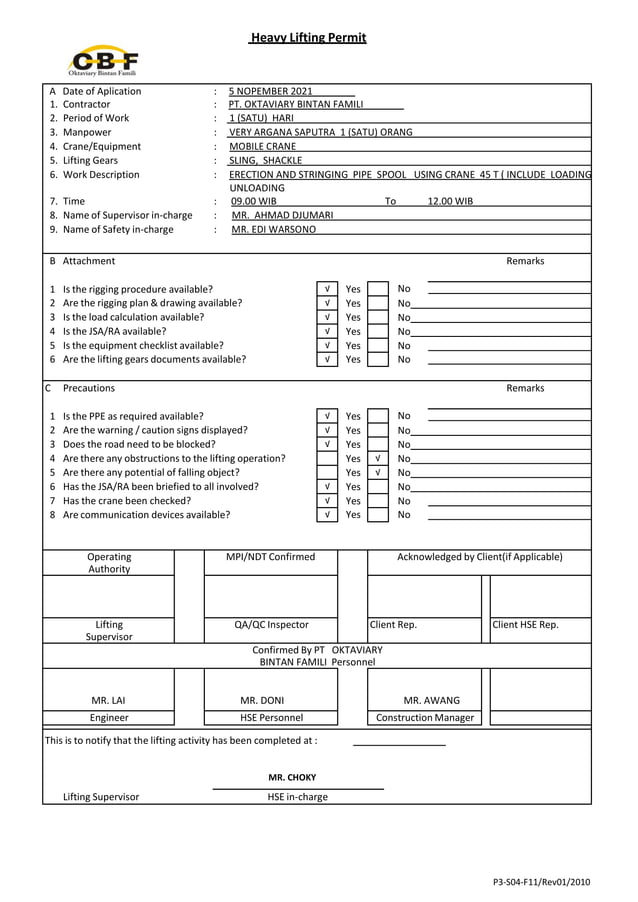 Heavy Lifting Permit VERY PERMIT - Contoh.pdf