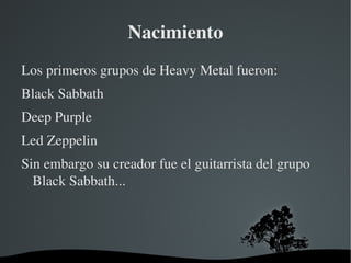 Evolución Del Metal árbol Genealógico Del Metal