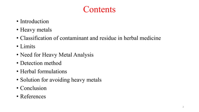 Heavy metal analysis in herbal formulation by akshay kakde | PPTX