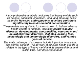 THE HEALTH RISKS OF HIDDEN HEAVY METALS | PPT
