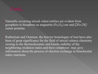 Heavy metal complexes bearing mixed oxidation states characterization ...