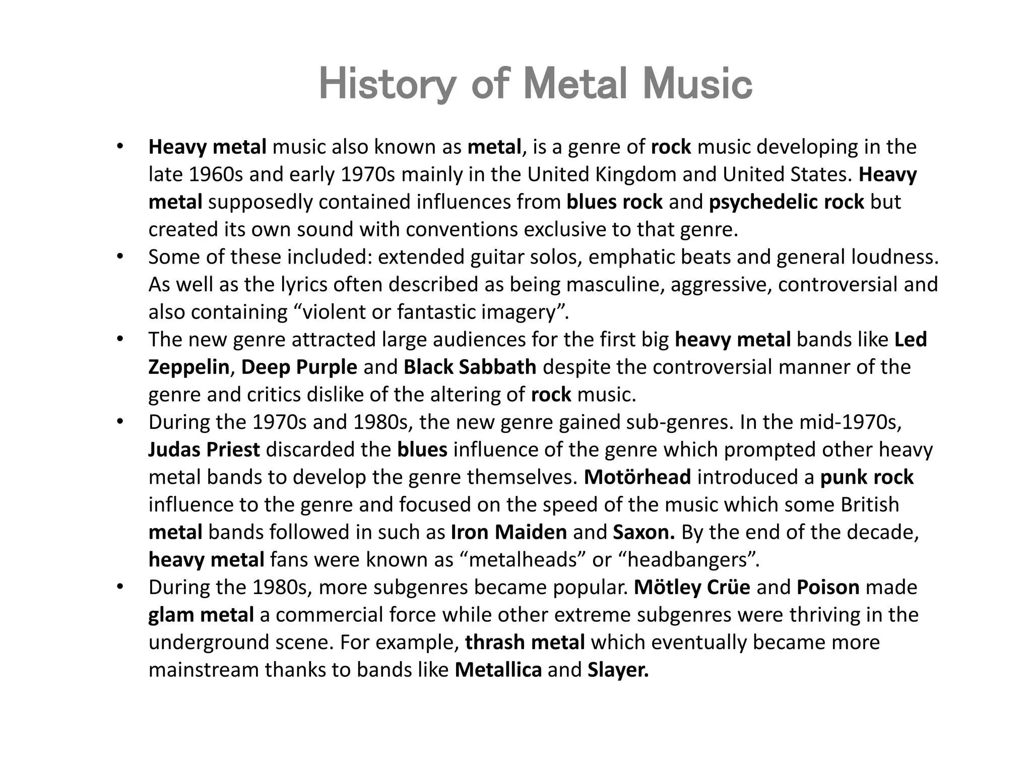Heavy metal powerpoint | PPTX