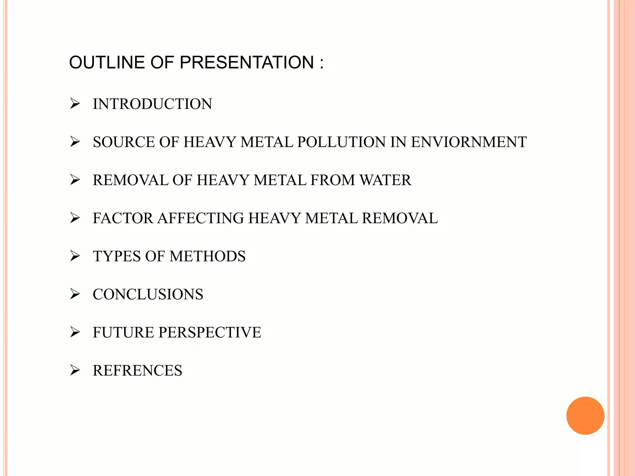 Heavy metal removal in wastewater | PPTX
