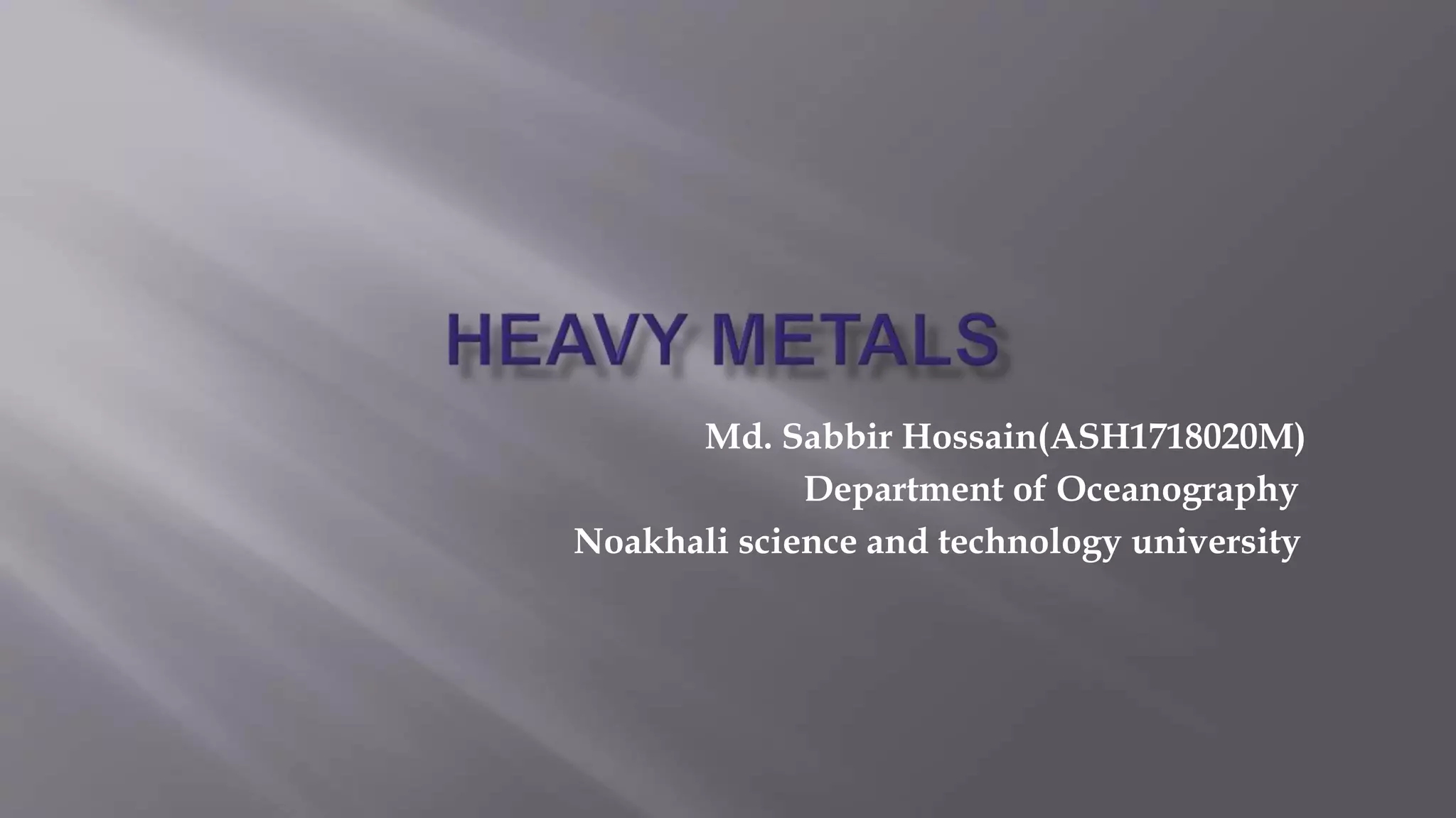 Heavy metals | PPTX