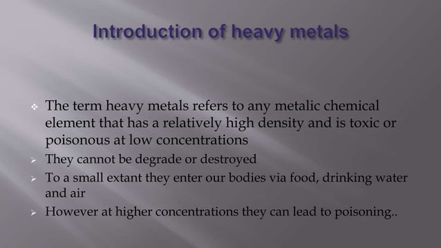 Heavy metals | PPTX