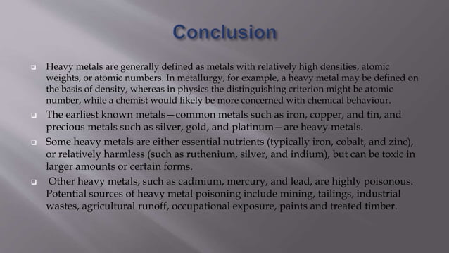 Heavy metals | PPTX