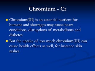 Heavy metals with their causes and effect.ppt
