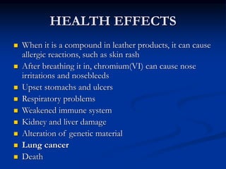 Heavy metals with their causes and effect.ppt