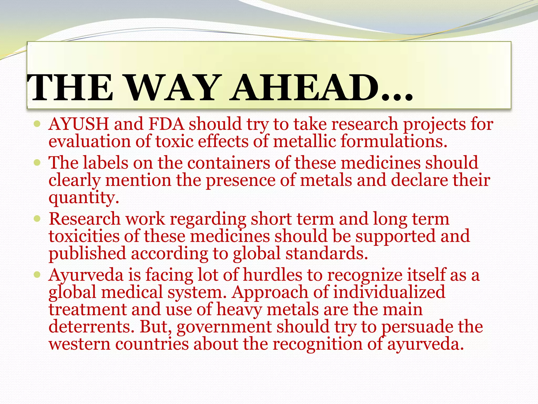 Heavy metals in ayurvedic drug formulations | PPTX