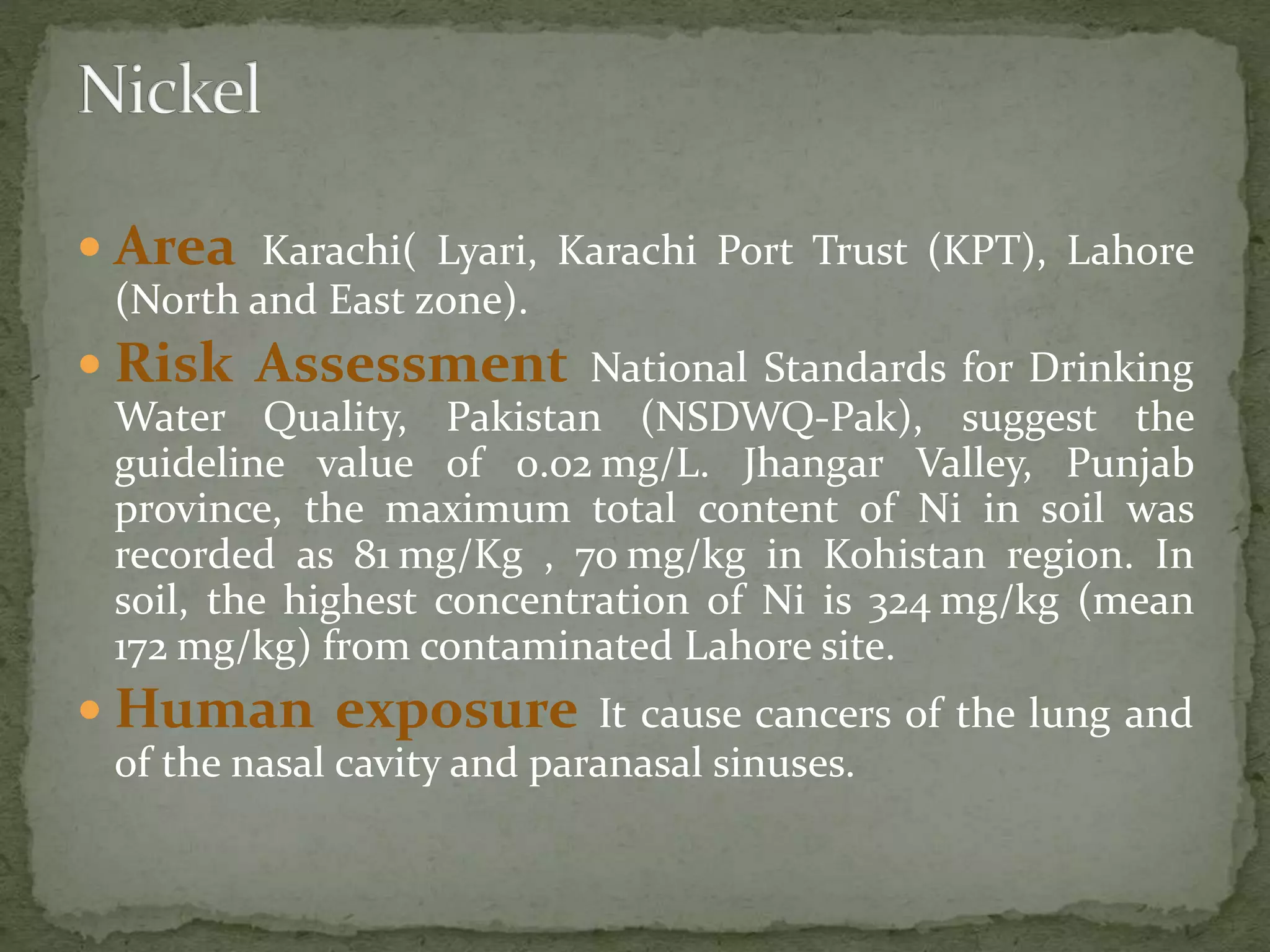 Heavy metals in pakistan | PPTX