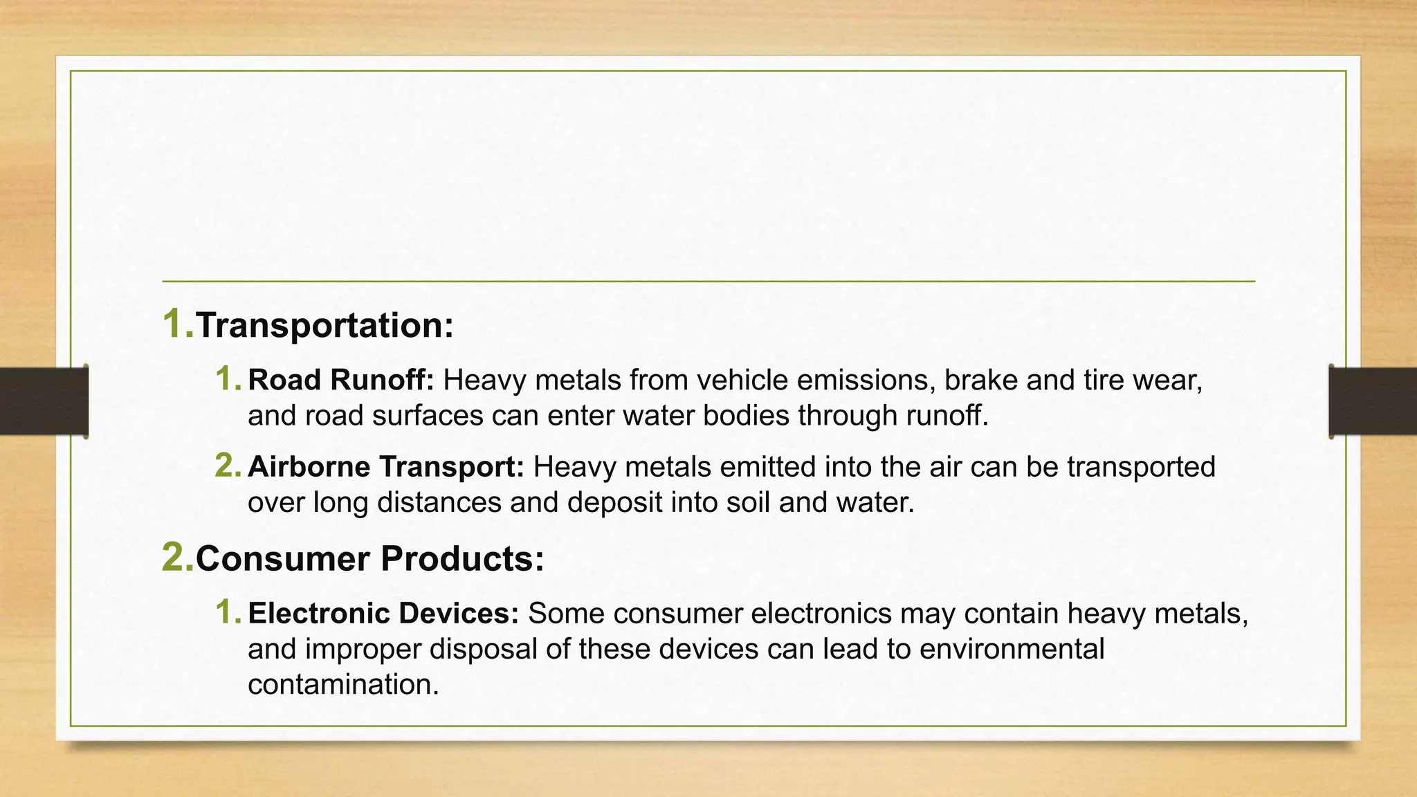 heavy metal toxicity and effect on the environment as well as on the ...