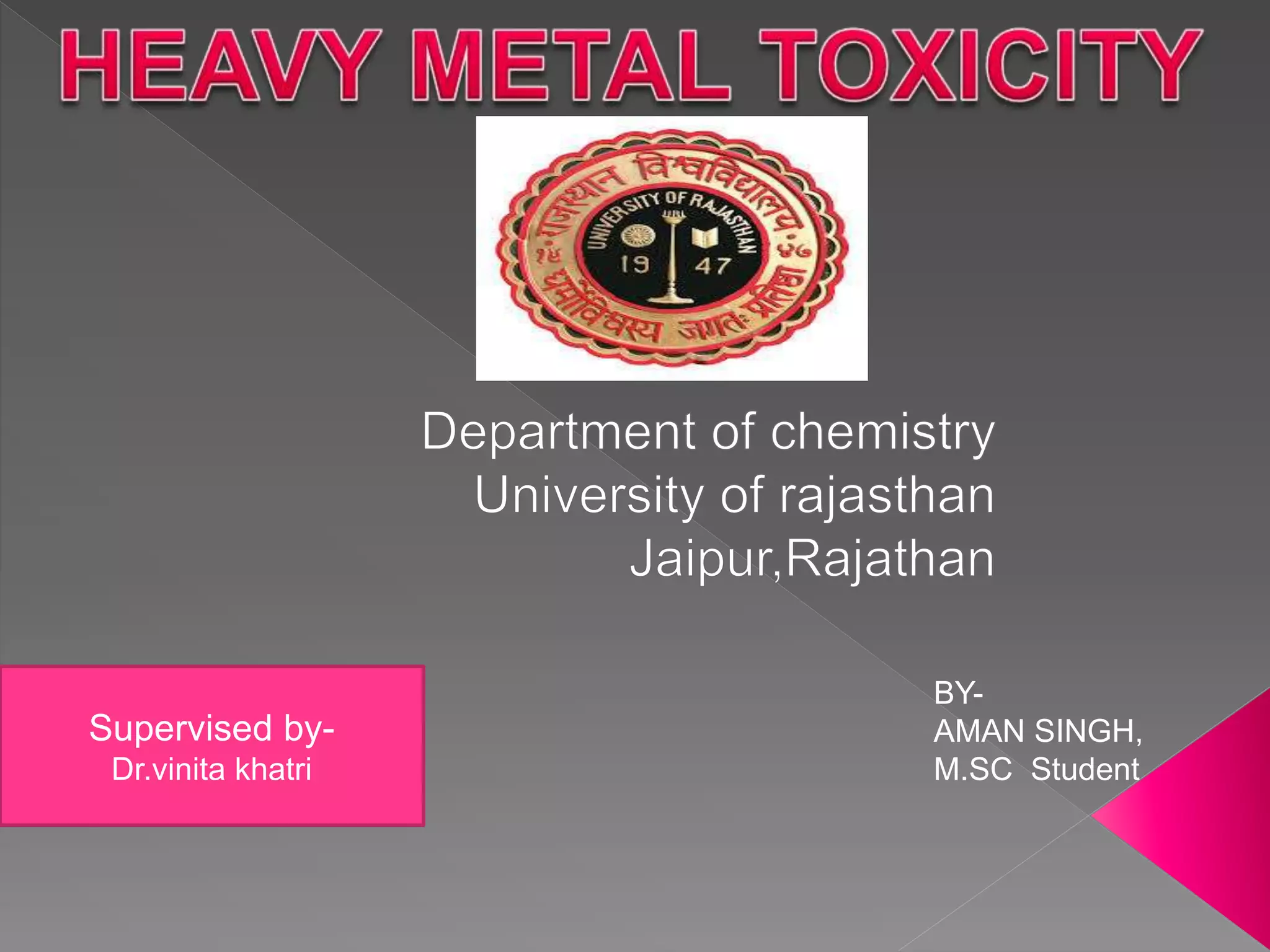 Heavy metal toxicity aman | PPTX
