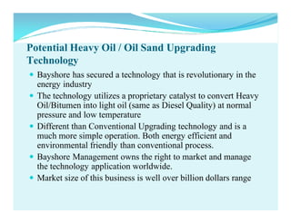Heavy Oil/ Bitumen Upgrading Technology Presentation | PDF