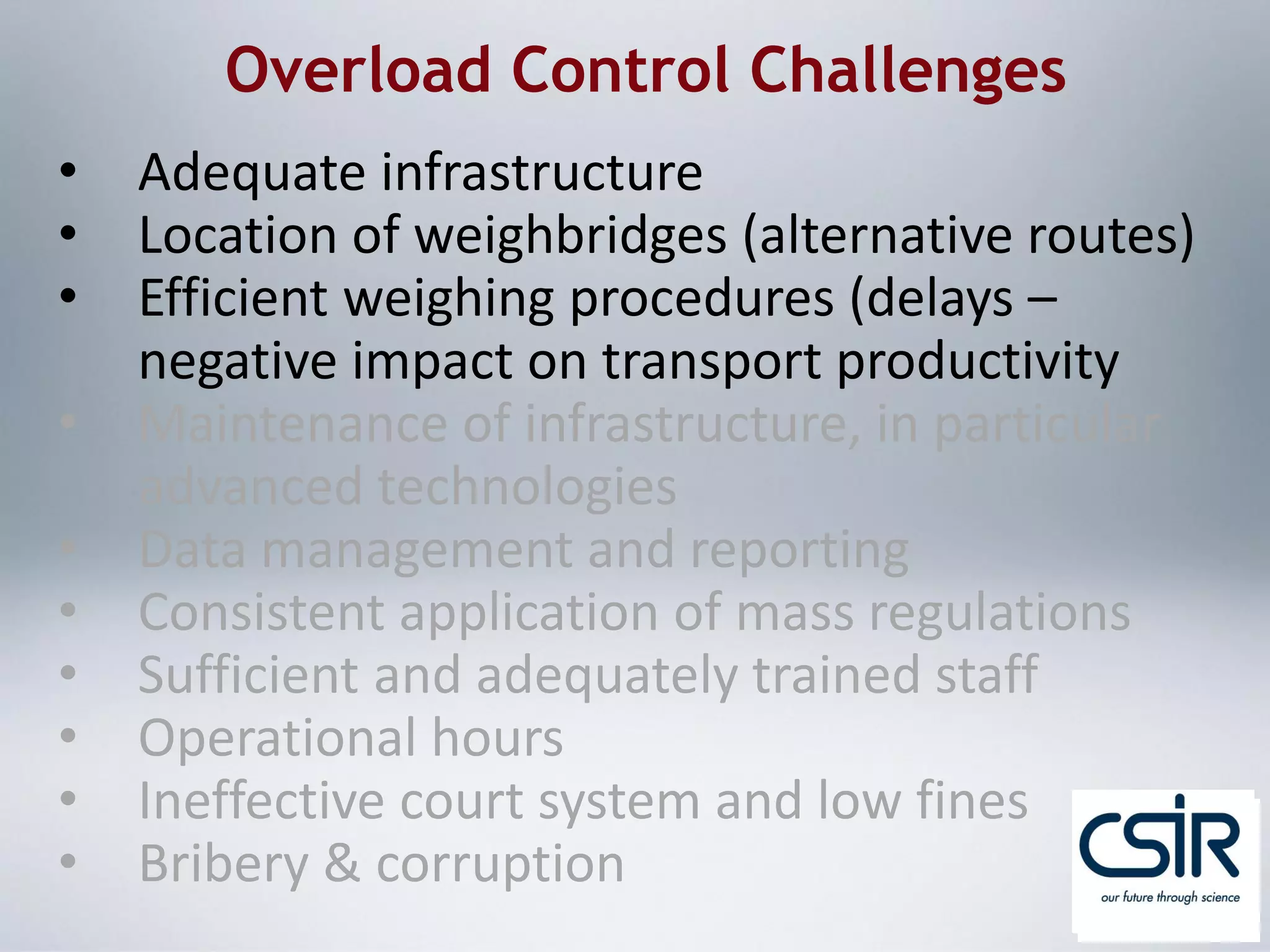 Heavy vehicle overload challenges | PDF