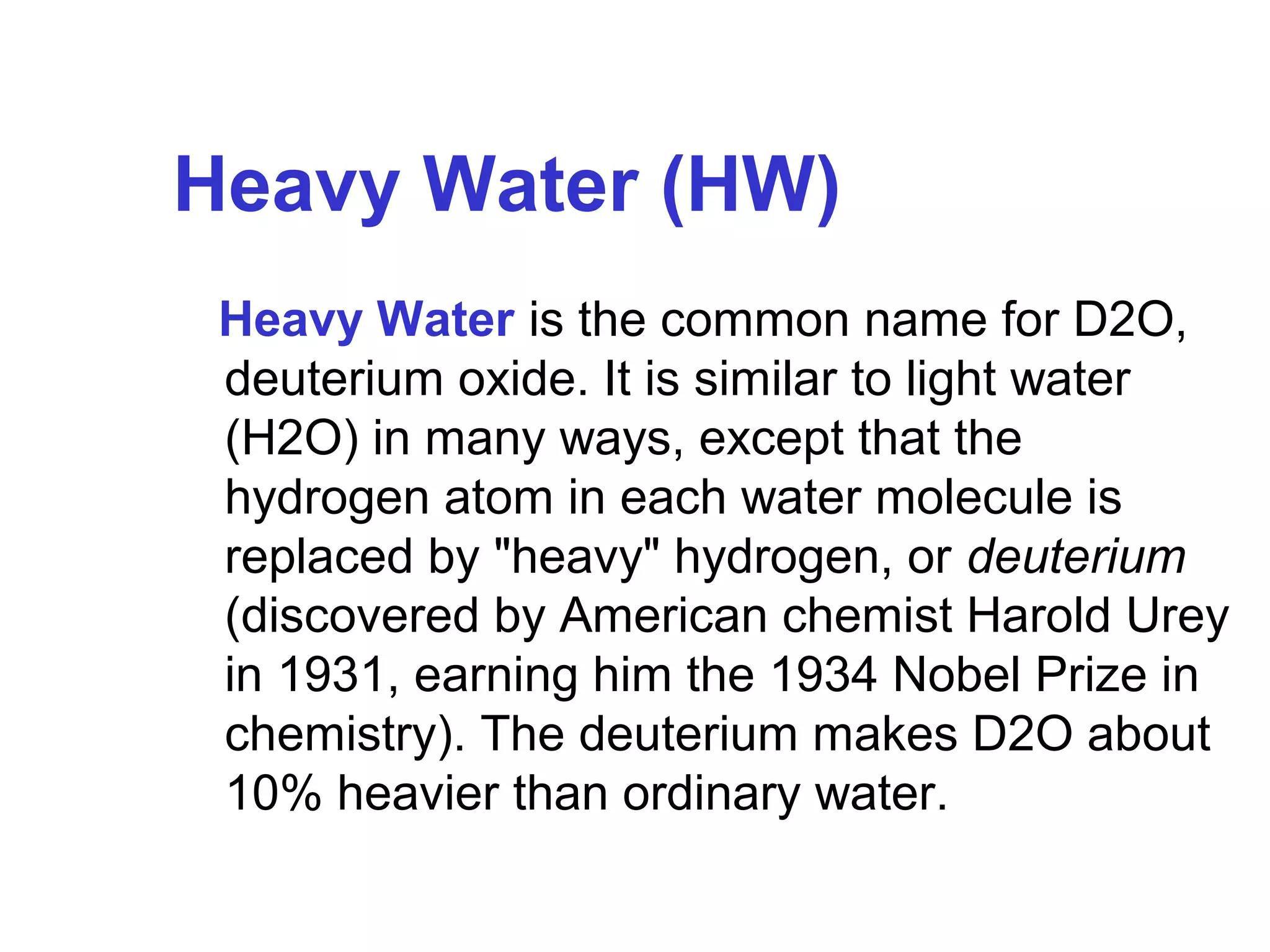 Heavy water production | PPT