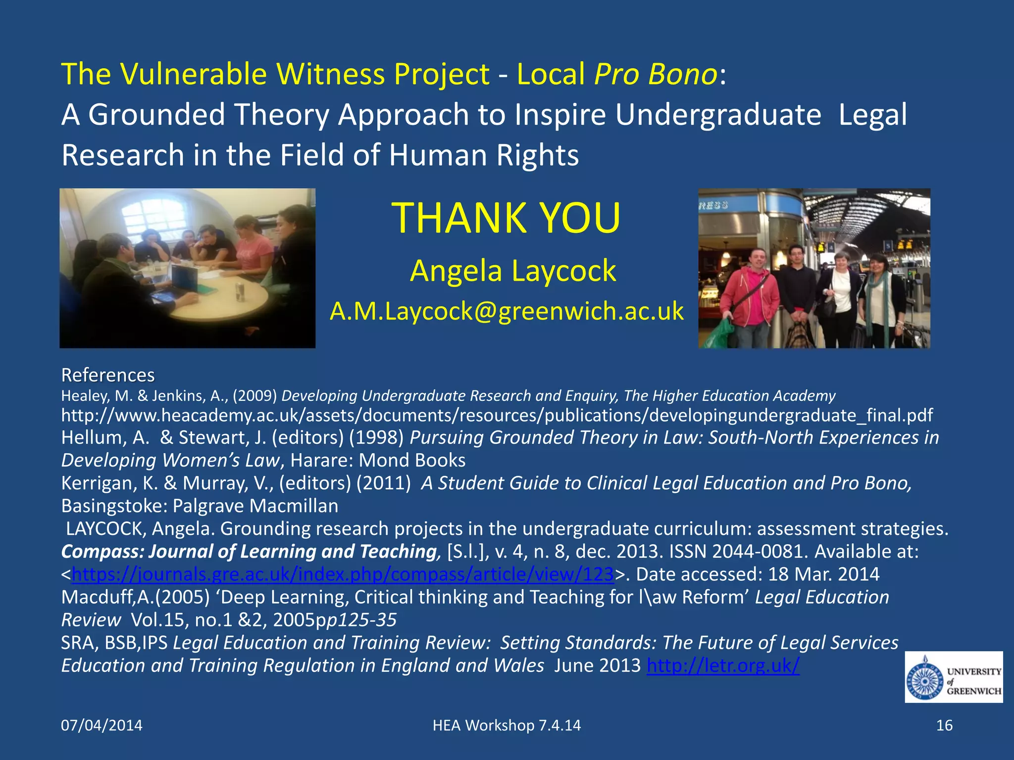The vulnerable witnesses project - Angela Laycock | PPT