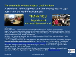 The vulnerable witnesses project - Angela Laycock | PPT