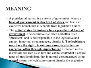 Presidential Form Of Government | PPTX