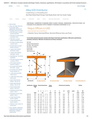 Heb beams, european standard wide flange h beams, dimensions, specifications | PDF